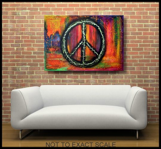 Peace Sign - Mixed Media, in Abstract Paintings