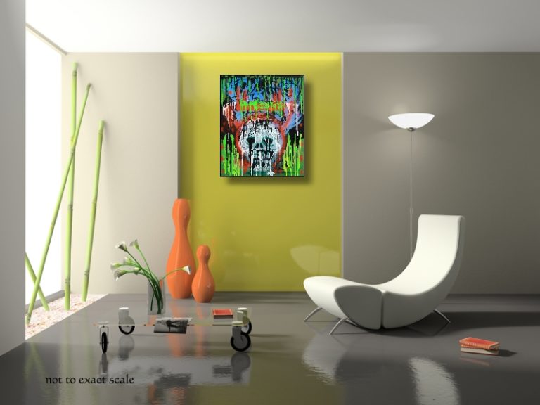 Siko Skull - Acrylics on Canvas, in Gothic and Horror