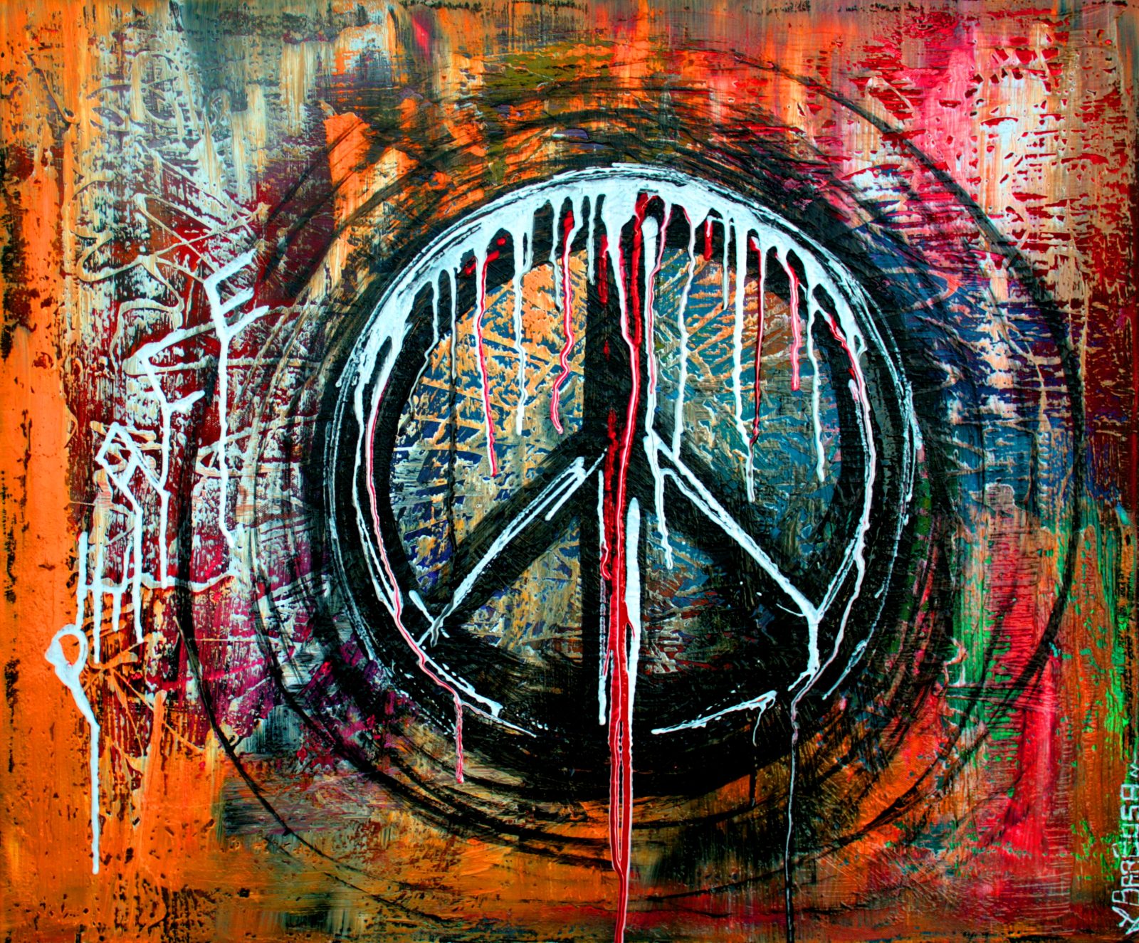 Peace Bomb - Acrylics on Canvas, in Abstract Paintings