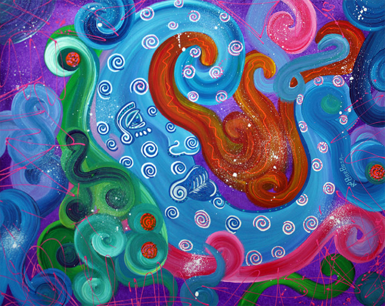 Magic Moon - Acrylics on Canvas, in Celestial Themes