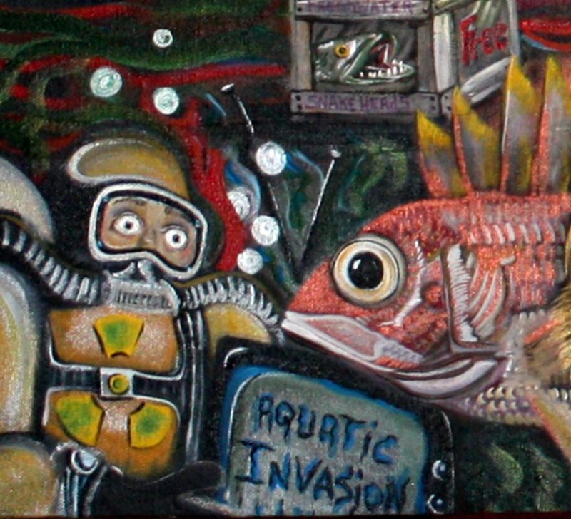 Aquatic Invasion - acrylics on canvas, in Animal Artworks